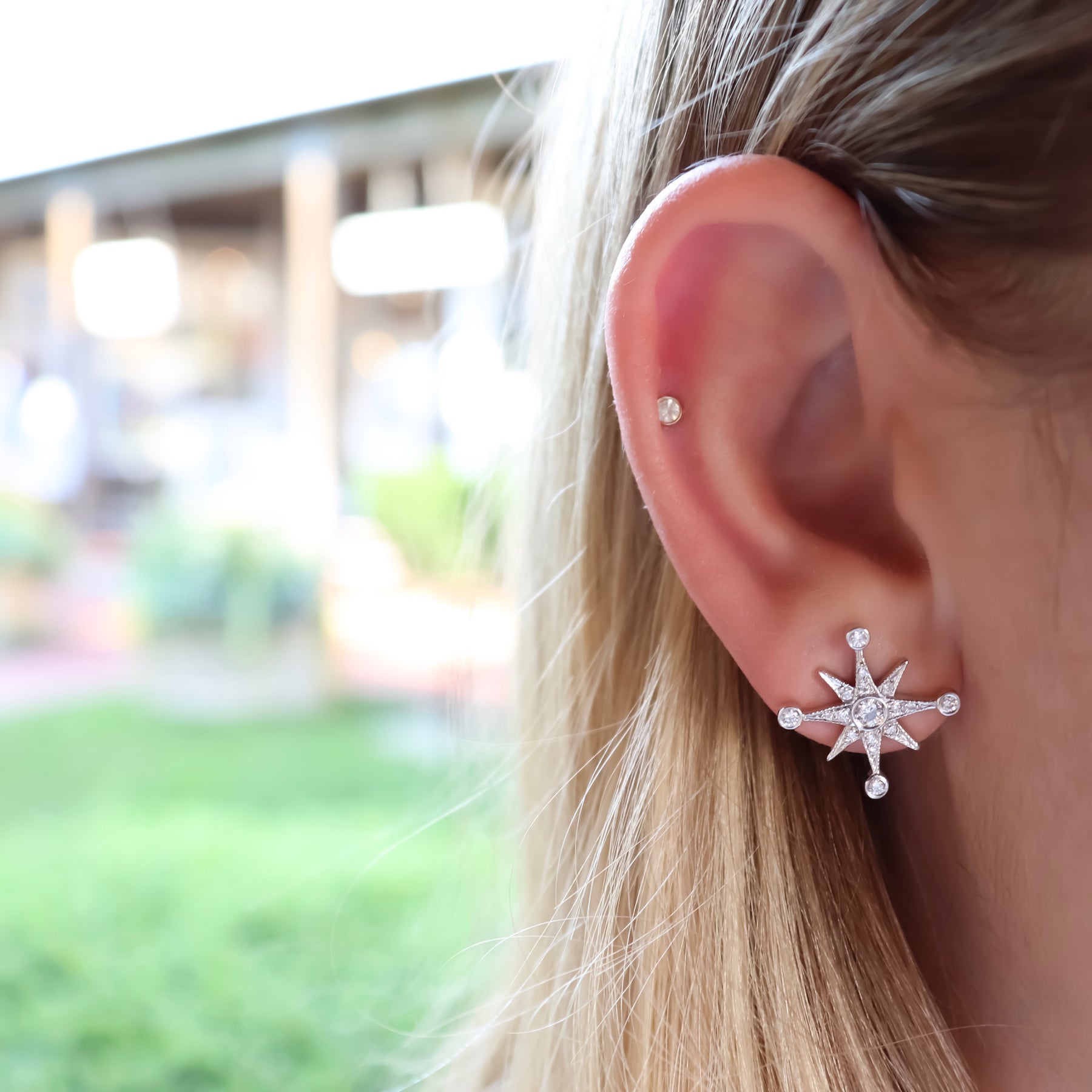 Diamond Compass Studs – ELIZABETH BUENAVENTURA